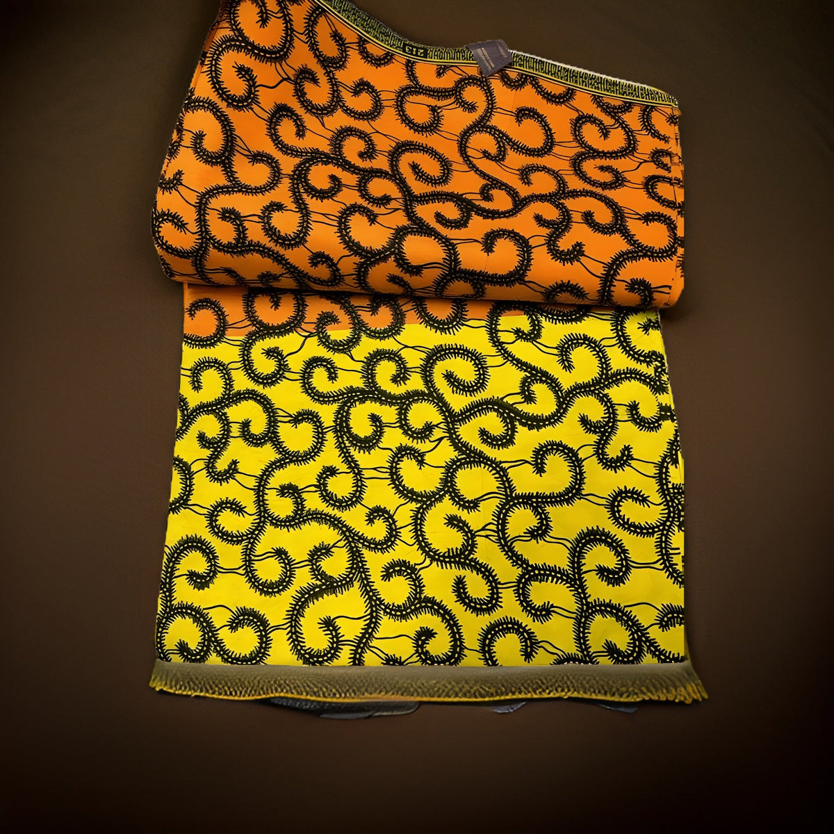 African Orange/Yellow Print Ankara Fabric 6yrds